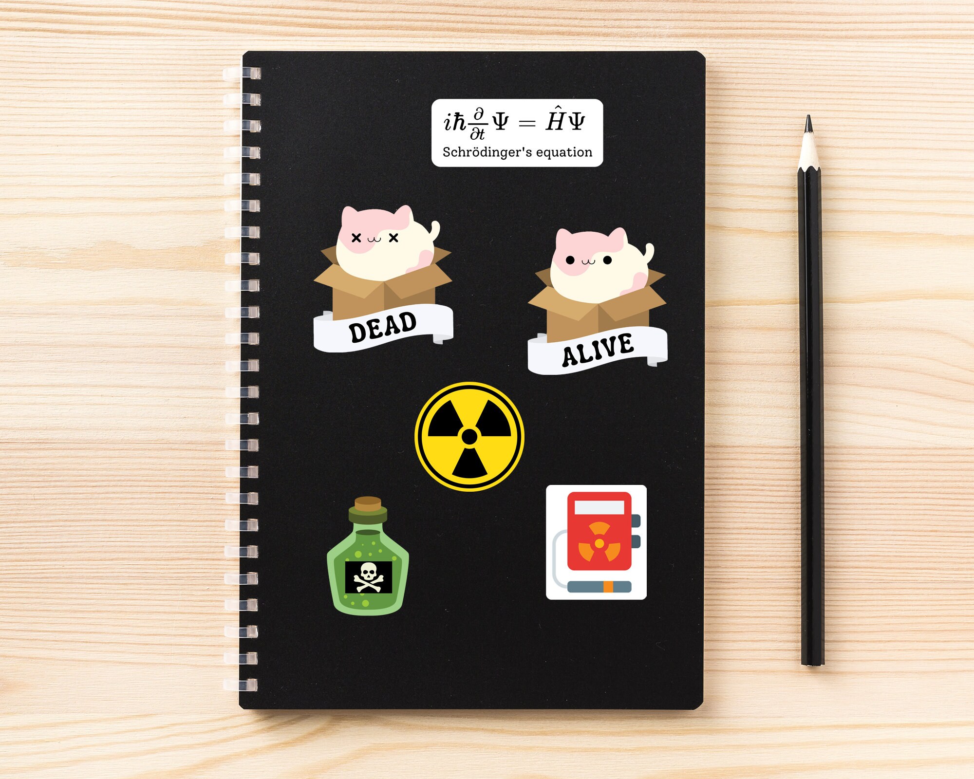 Schrodinger's Cat Sticker Pack, Funny Science Stickers, Great for Your ...