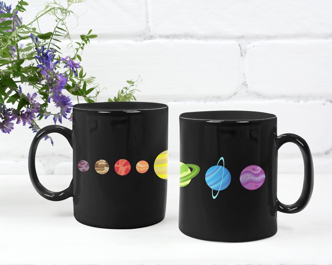 Planets of the Solar System Mug Colorful Science Mug is a | Etsy
