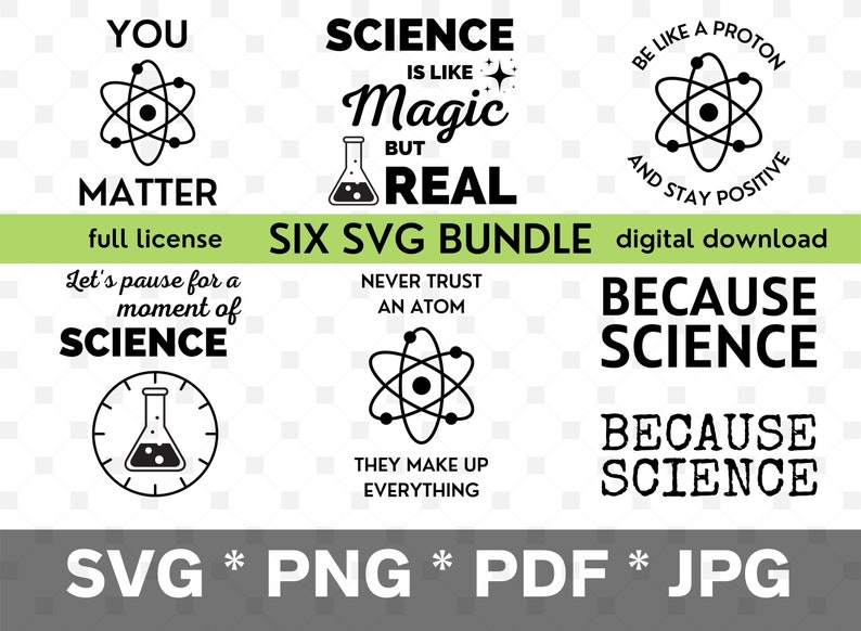 Science SVG Bundle: Includes Png Pdf Jpg and Svg Cut Files - Etsy