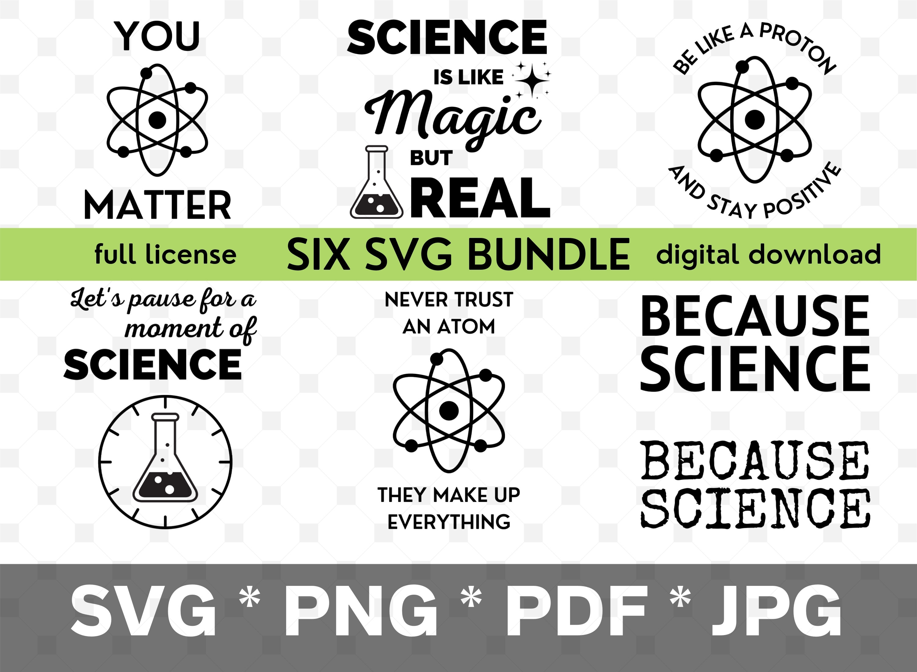 Science SVG Bundle: includes png pdf jpg and svg cut files | Etsy