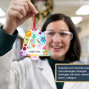 Personalized Microbiology Metal Ornament - Jingle Cells, Funny ...