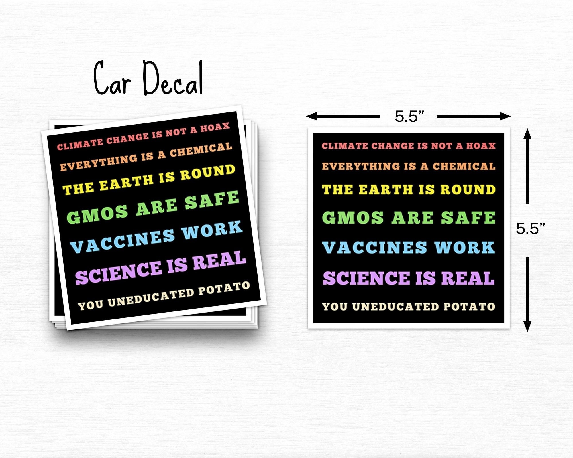 Science is Real Car Decal Bumper Stickers Science Stickers - Etsy