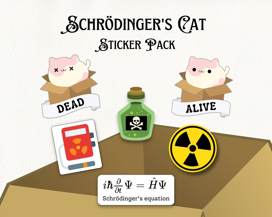 Schrodinger's Cat Sticker Pack, Funny Science Stickers, Great for Your ...