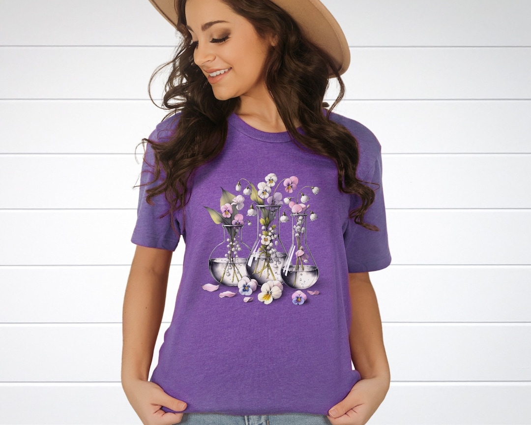 Flowers and Flasks Shirt, Great Gift for a Chemistry Teacher, Science ...