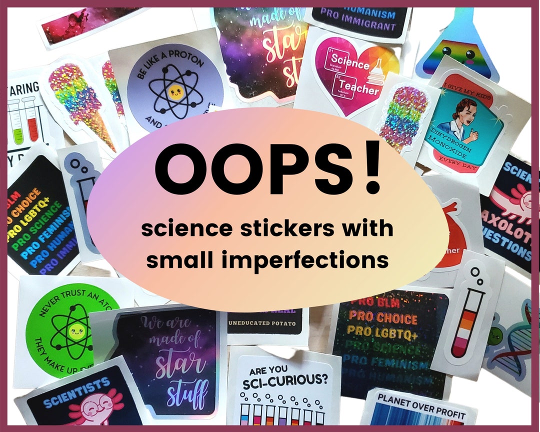 OOPS! Science Stickers, Sticker Packs, Laptop Stickers, Vinyl Stickers ...
