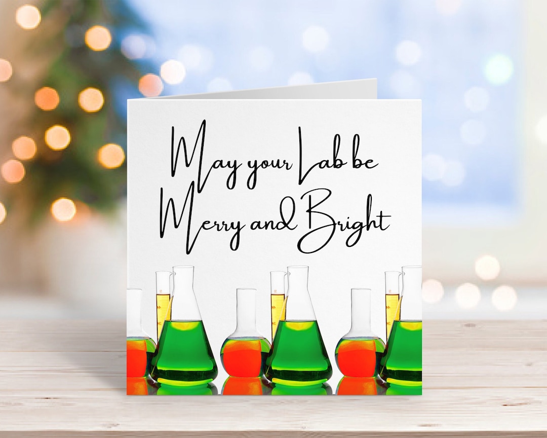 May Your Lab Be Merry and Bright, Chemistry Christmas Cards, Funny ...