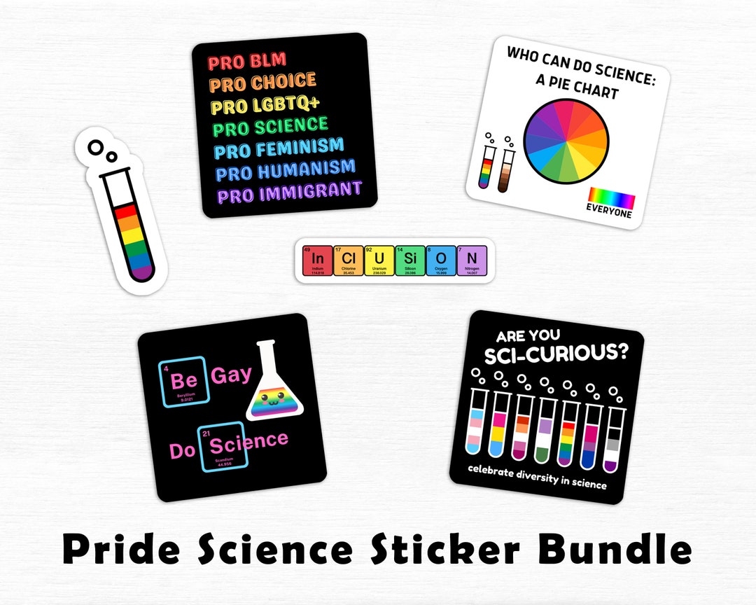 Pride Science Sticker Bundle, Science Stickers, LGBTQ Stickers, Laptop ...