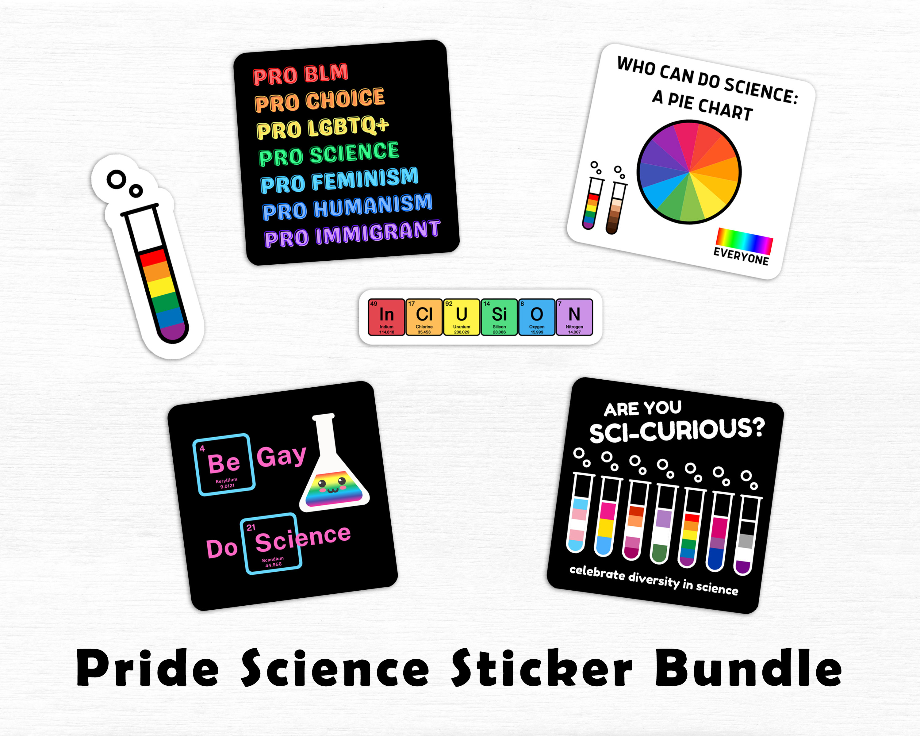 Pride Science Sticker Bundle Science Stickers LGBTQ | Etsy