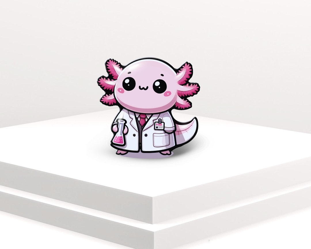 Axolotl Scientist Pin, Cute Science Pins, Place on Your Lab Coat ...