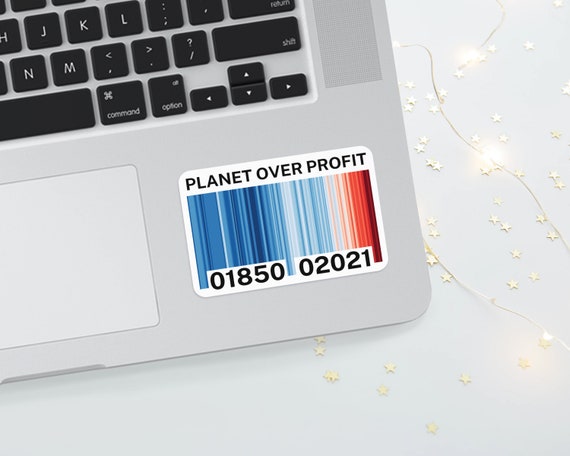 Planet Over Profit Stickers Climate Change Stripes Science | Etsy