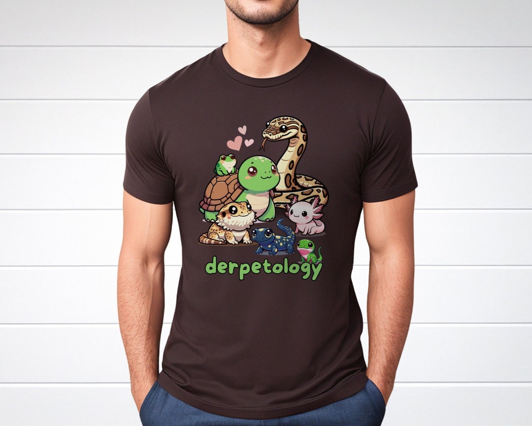 Herpetology Shirt Derpetology, Cute Reptiles and Amphibians for Snake ...