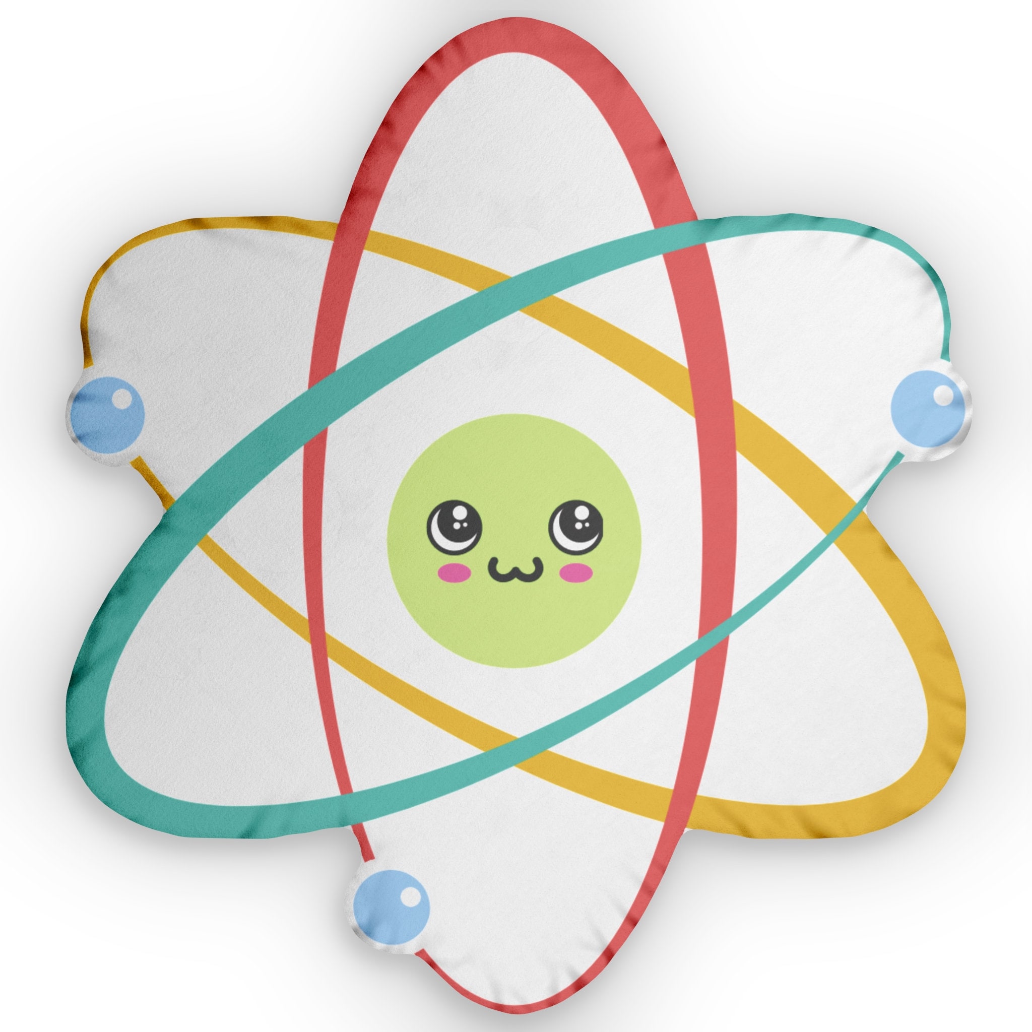 Kawaii Atom Throw Pillow, Classroom, Living Room or Becroom Decor, Gift ...
