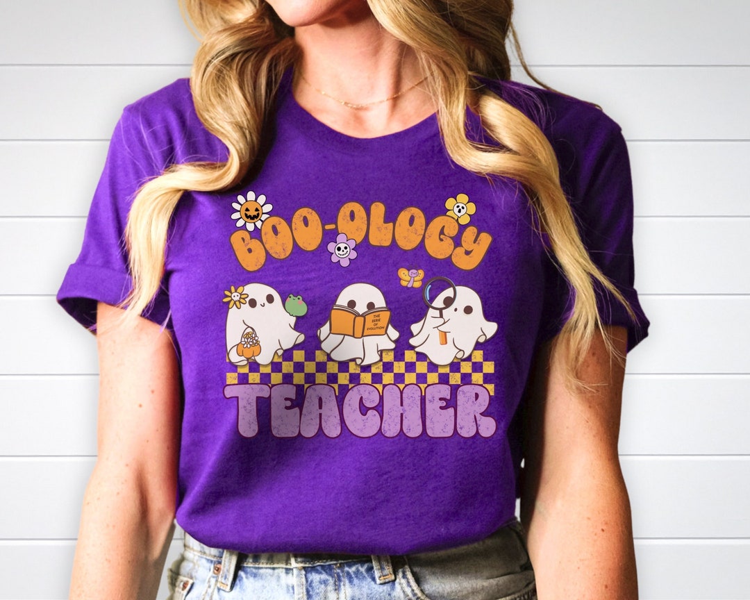 Boo-ology Teacher Halloween Shirt, Cute Ghosts Doing Science, Gift for ...