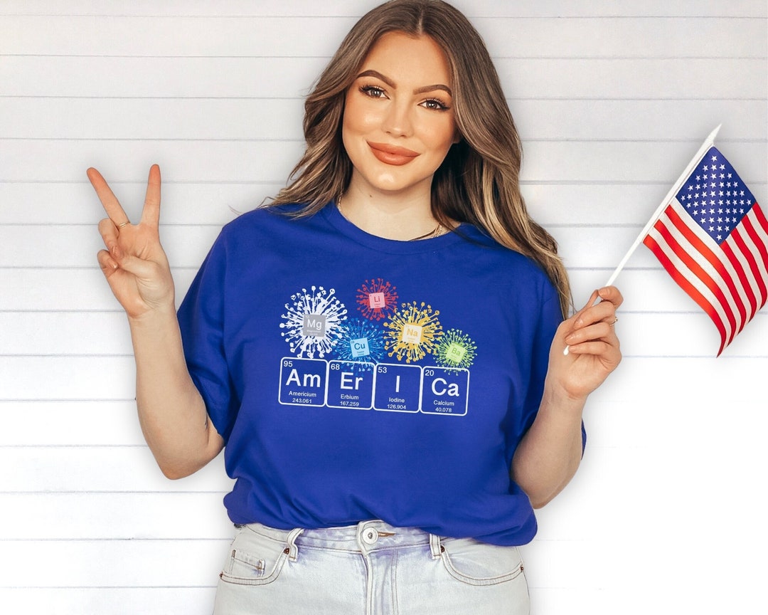 Fireworks Chemistry Shirt, 4th of July Tee, America Spelled With the ...