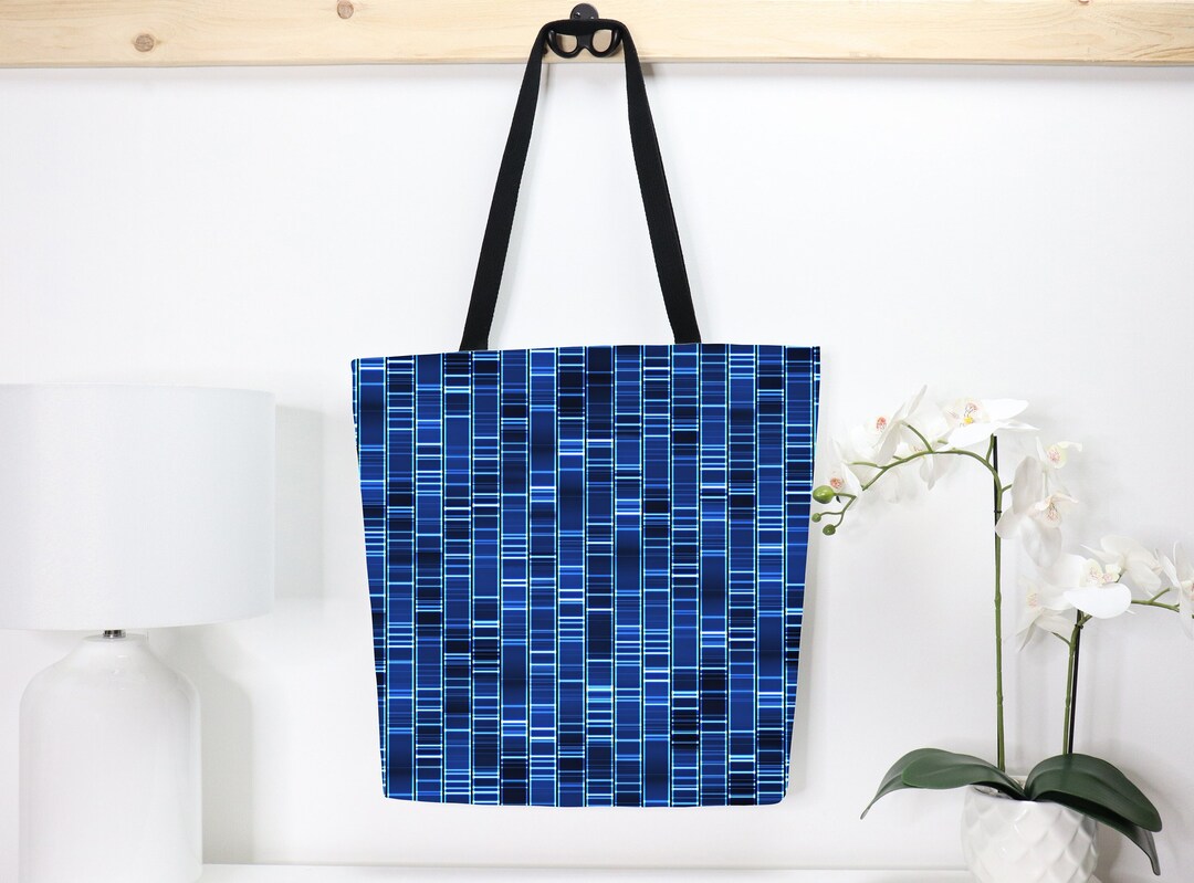 Genetic Sequencing Blue Tote Bag, Eco Friendly Reusable Shopping Bag ...