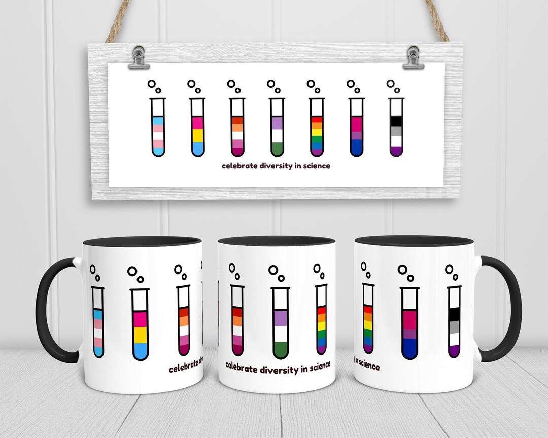 Diversity in Science Mug, Pride Flag Test Tubes, Great Gift for Science ...
