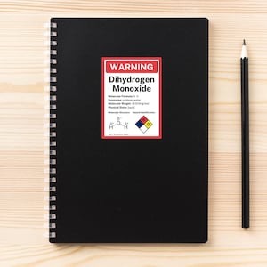Dihydrogen Monoxide Warning Label, Funny Stickers, Water Bottle ...