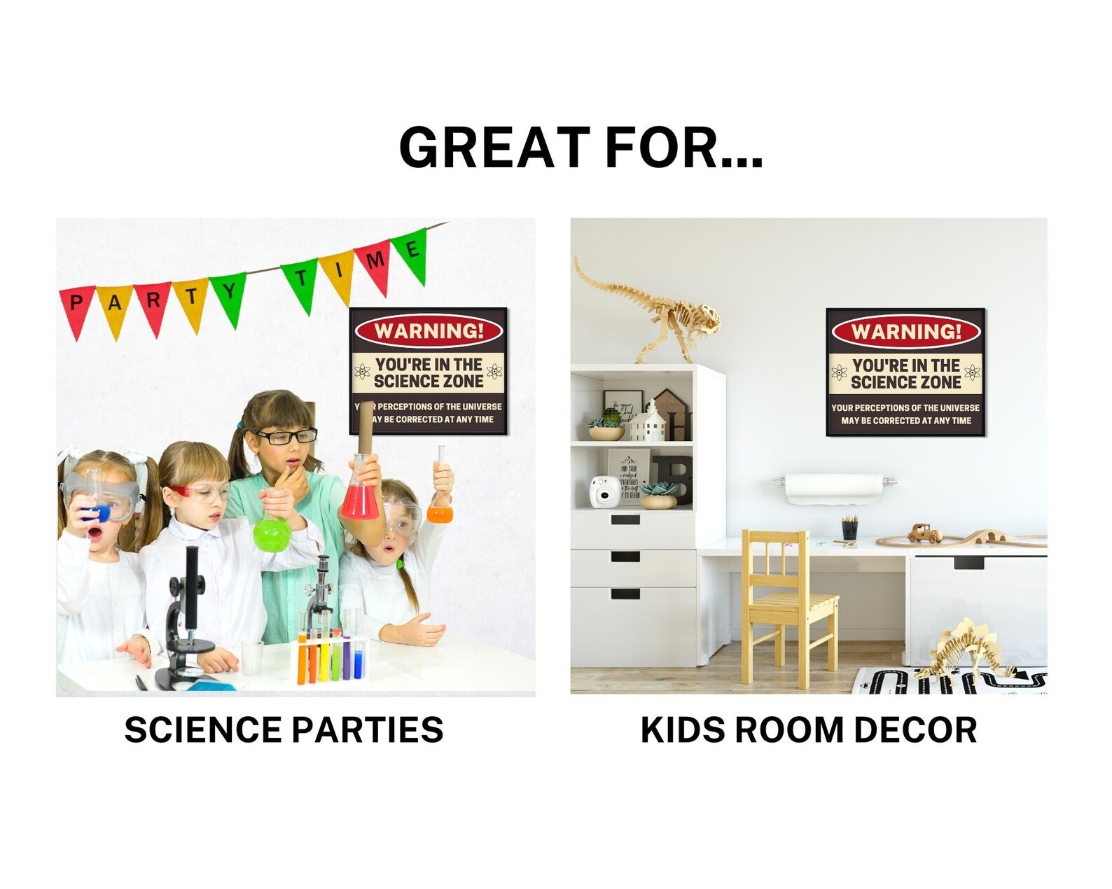 Warning You're in the Science Zone Digital Download - Etsy