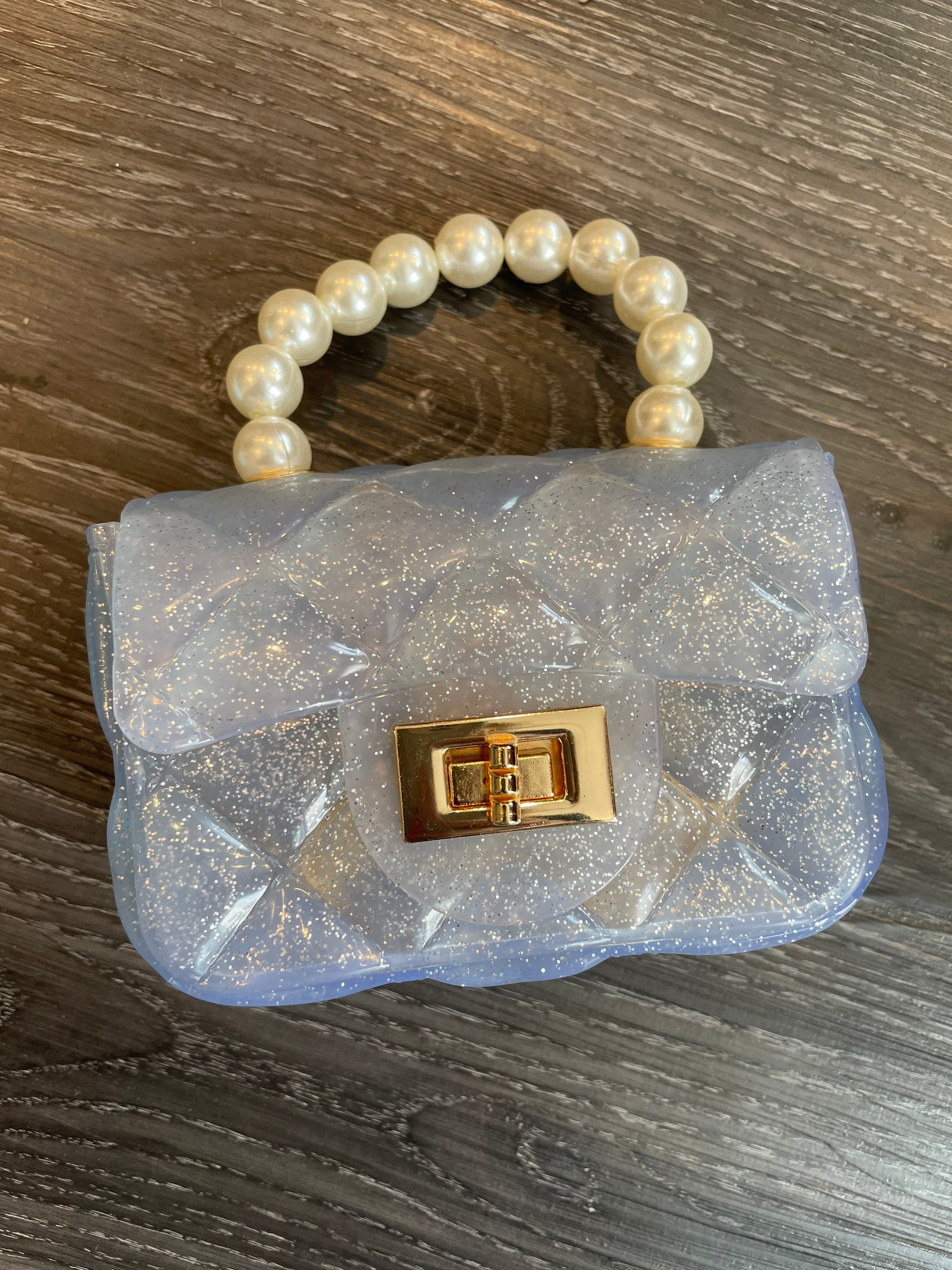 JELLY Purse MINI Kids Purse Quilted Bag Pearl Handle Chain | Etsy