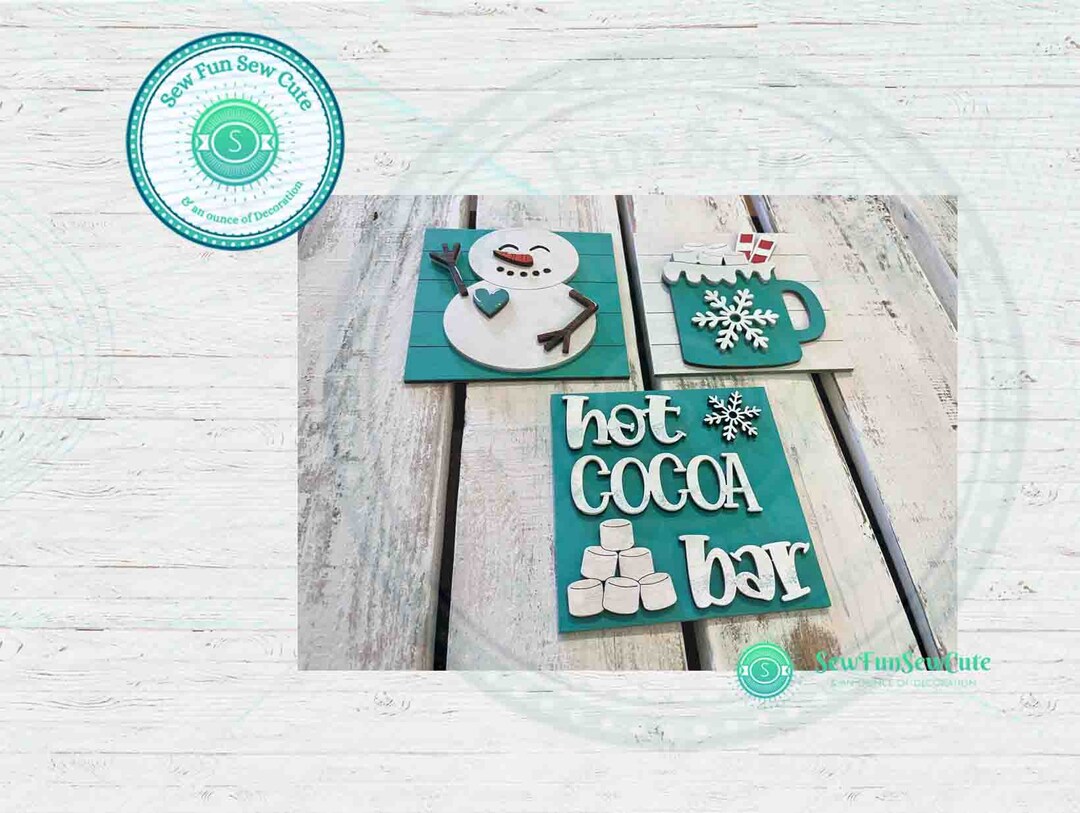 DIY Winter Sign Inserts: Snowman, Snowflake, Hot Cocoa Decor - Etsy