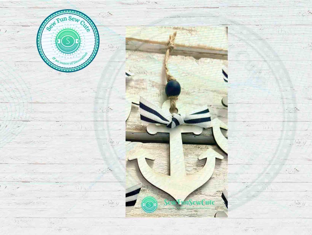 Handmade Laser Engraved Wood Anchor Ornament: Christmas Stocking Tag - Etsy