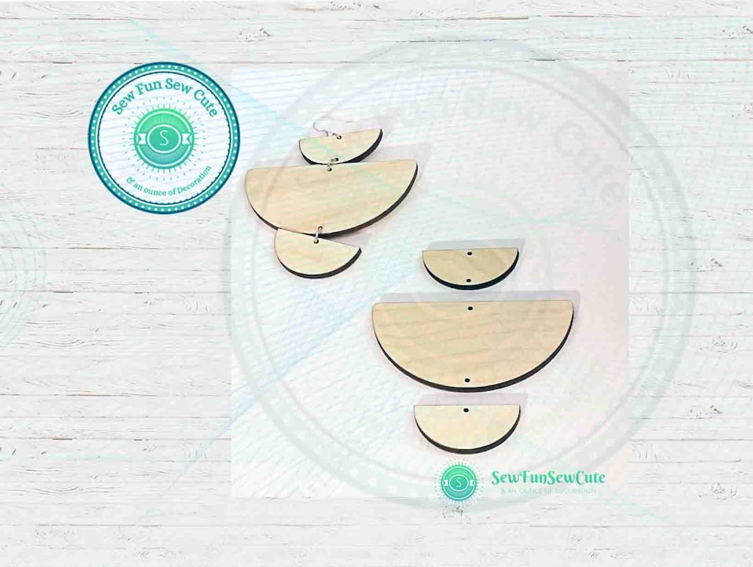 Half Circle Earring SVG, Digital File Half Circle Earring Template PNG ...