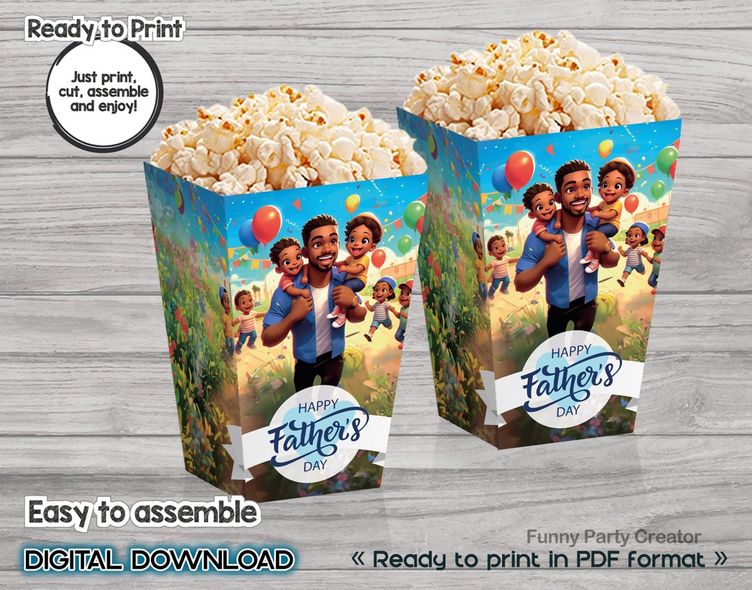 DIGITAL Father's Day Popcorn Box - Perfect Gift for a Great Dad ...