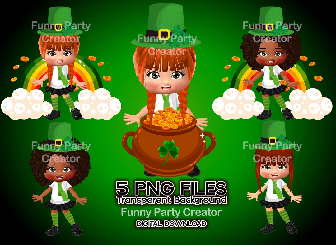 DIGITAL St. Patricks Boss Girl Clipart, Irish and African Baby Birthday ...