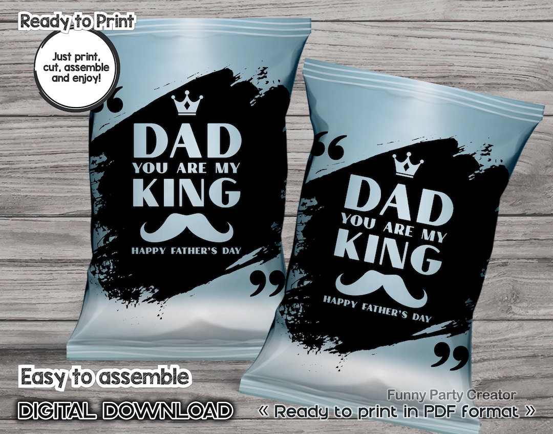 DIGITAL Chips Bag for Father's Day, Gift for Super Dad, Printable Daddy ...