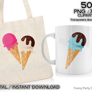 50 Colorful Ice Cream Clipart: Rainbow Summer Food (digital Download ...