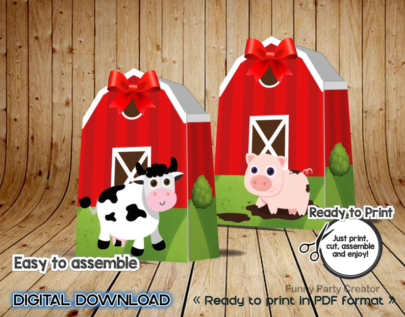 DIGITAL DOWNLOAD Paper Bag Farm Animal Birthday Party - Etsy DIGITAL DOWNLOAD Paper Bag Farm Animal Birthday Party - Etsy