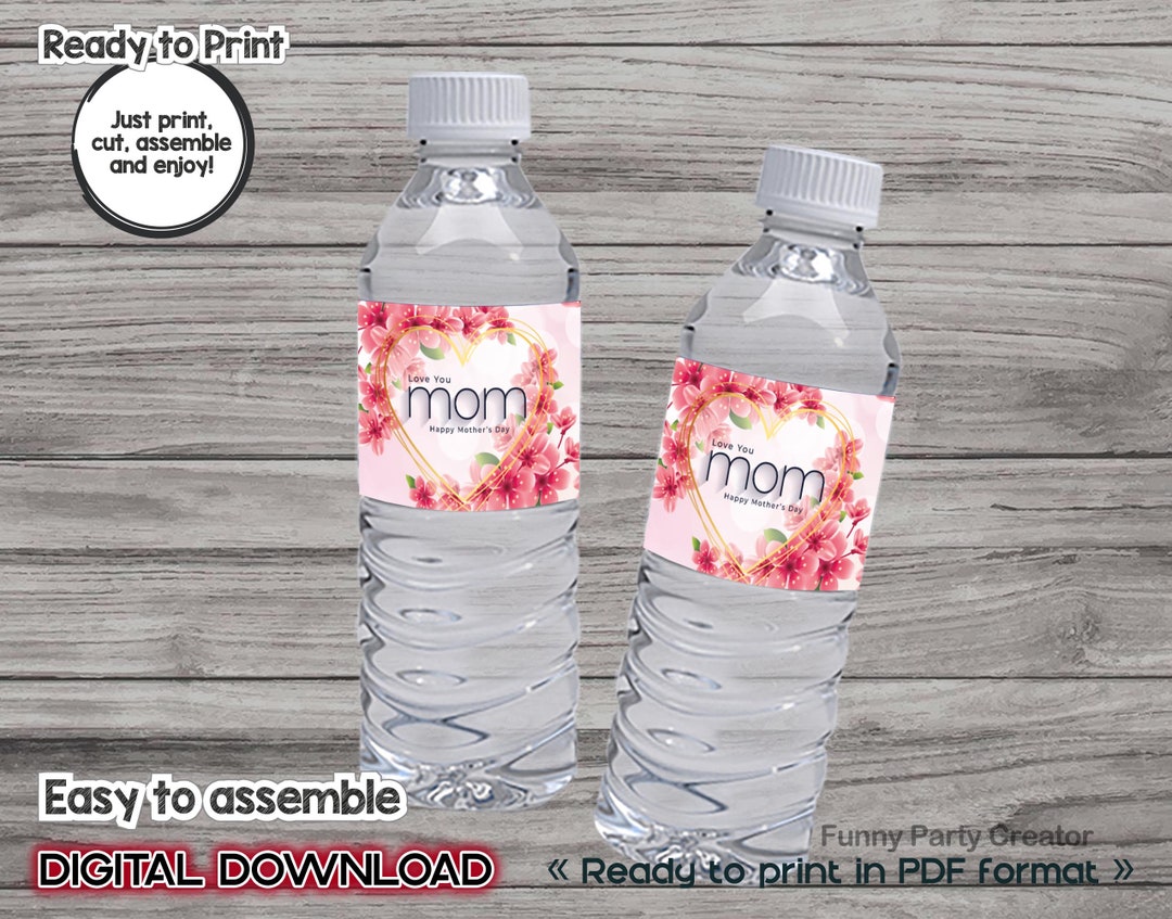 Mother's Day Bottle Label: Floral Mom Gift (digital Download) - Etsy
