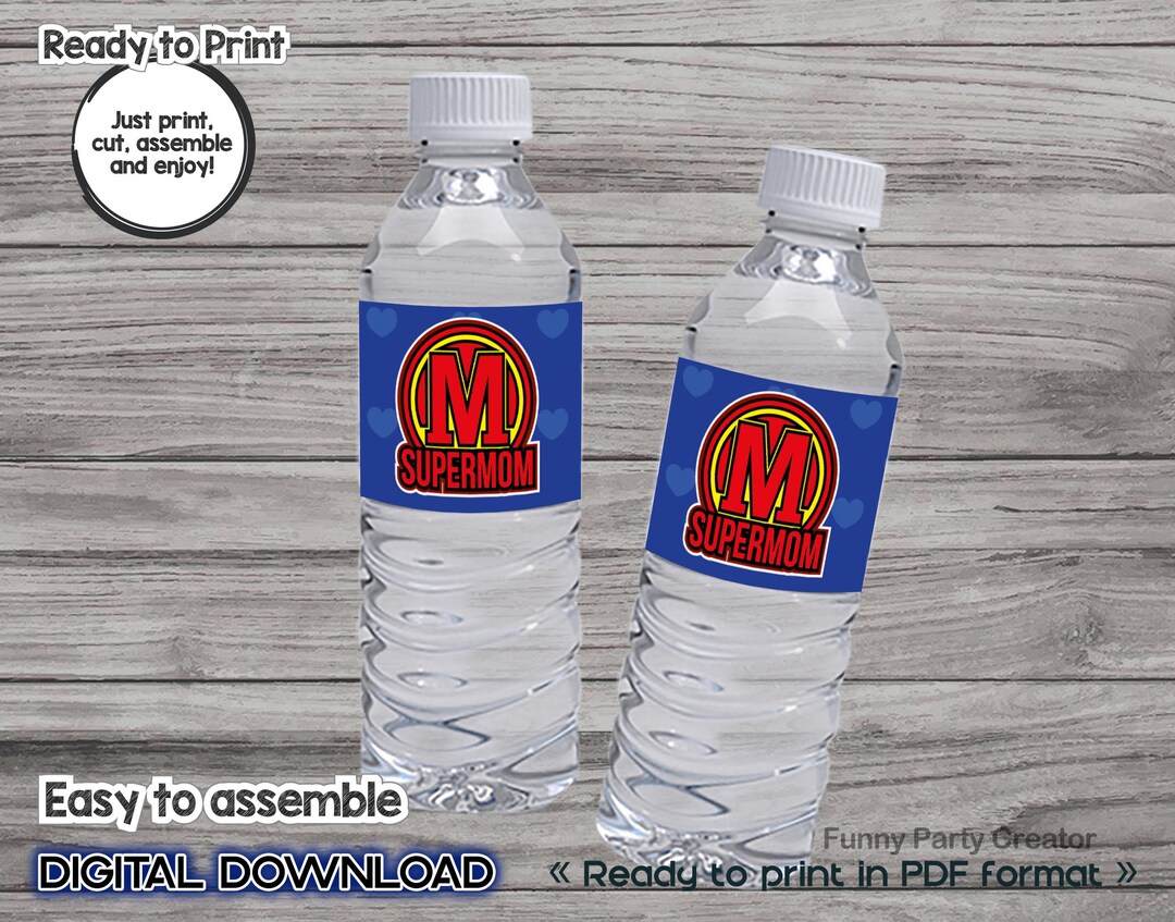 DIGITAL Super Mom Bottle Label for Mother's Day, Gift for Best Mom ...
