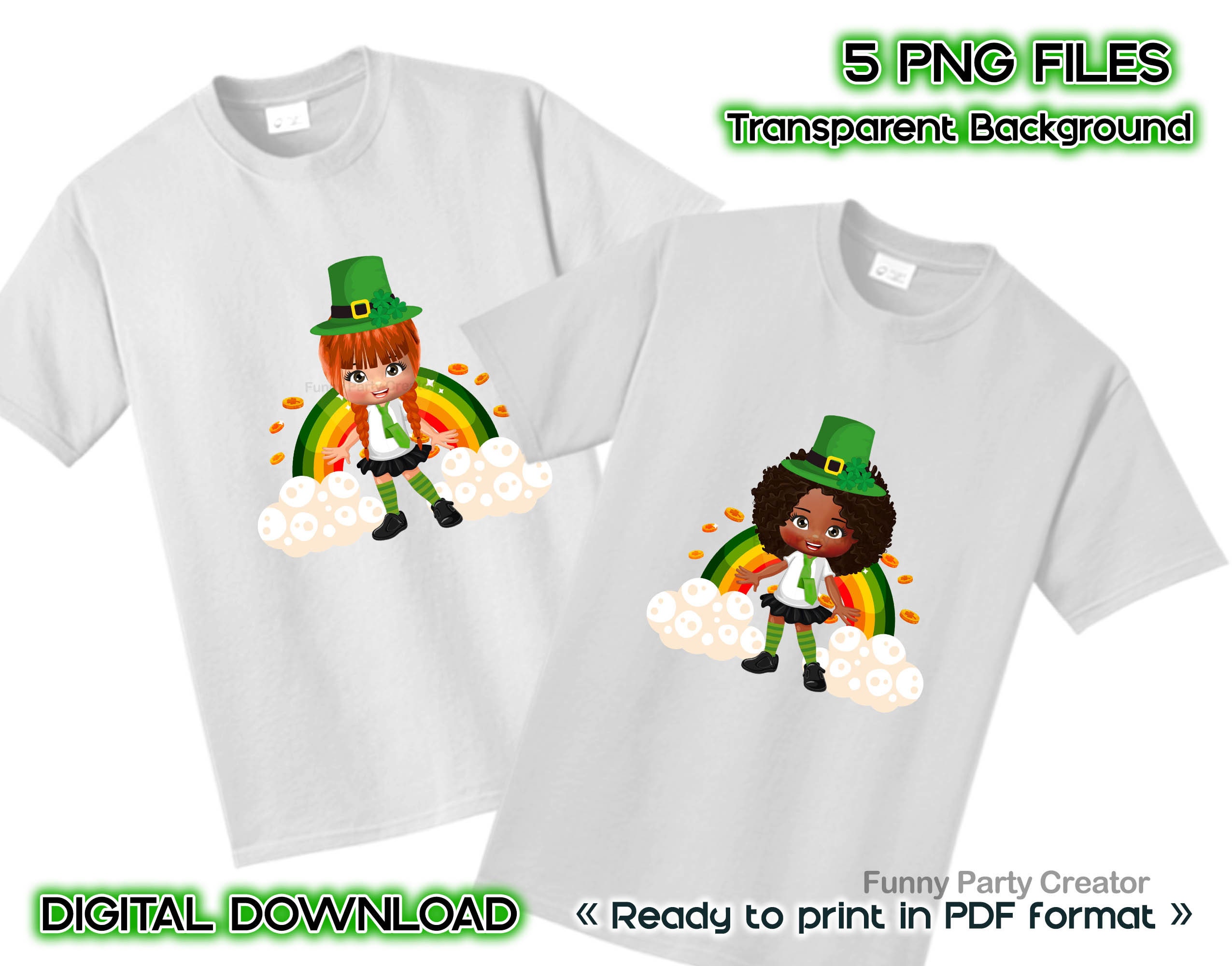 DIGITAL St. Patricks Boss Girl Clipart, Irish and African Baby Birthday ...