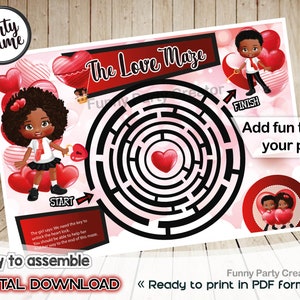 Printable Valentine's Day Maze Game, Kids' Love-themed Puzzle, Fun ...