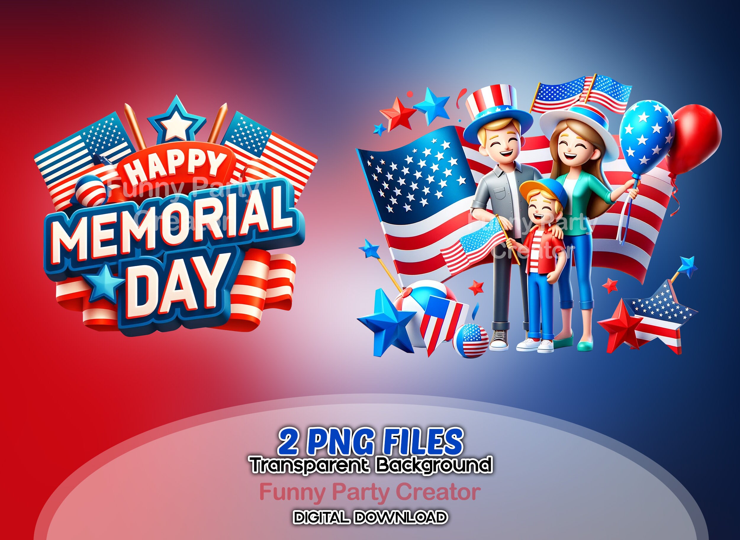 DIGITAL Memorial Day Clipart, Gifts for Memorial Day, Remember and ...