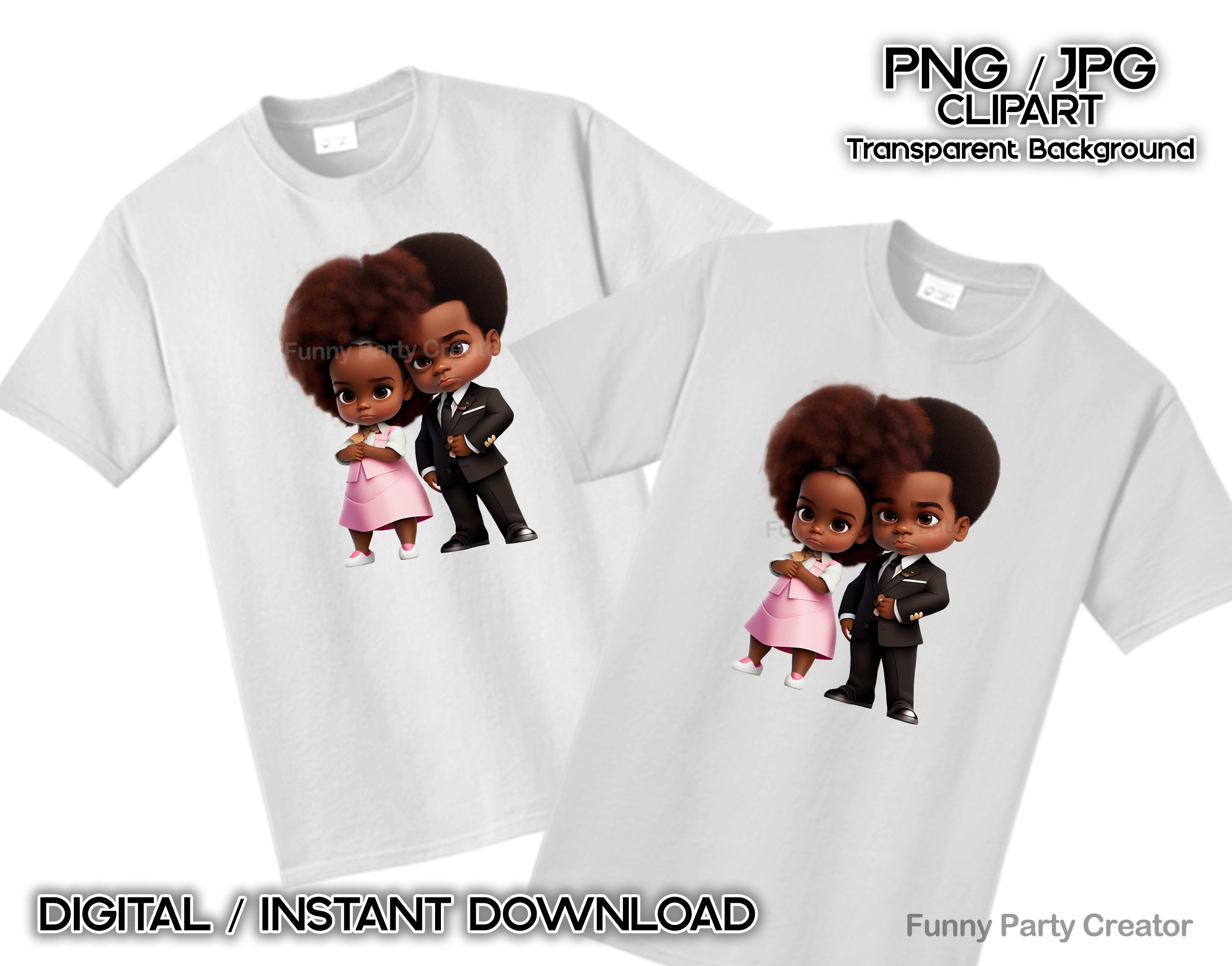 DIGITAL Boss Couple Baby Clipart for Valentine Day, Girl and Boy, Gift ...