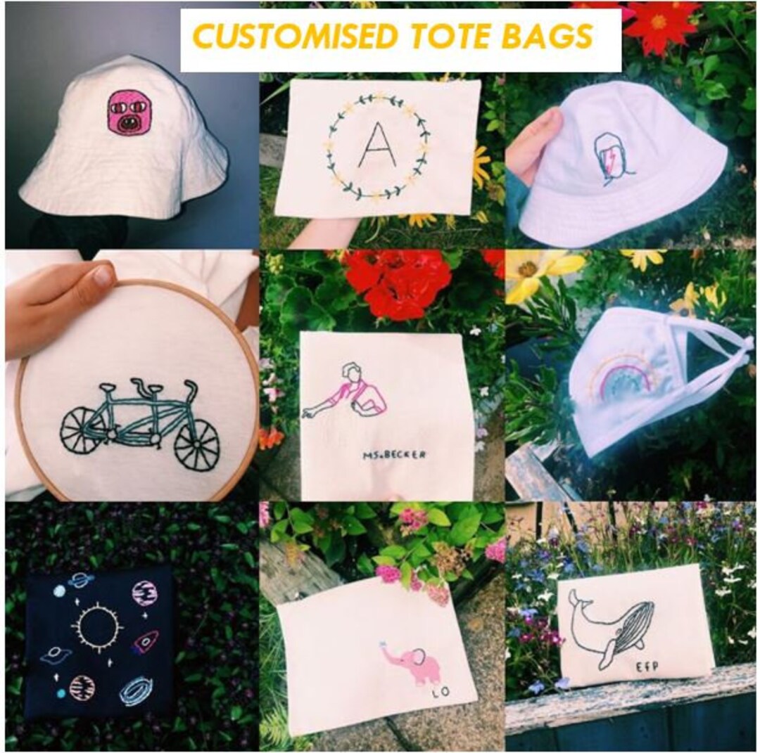 Custom Embroidered Tote Bags - Etsy