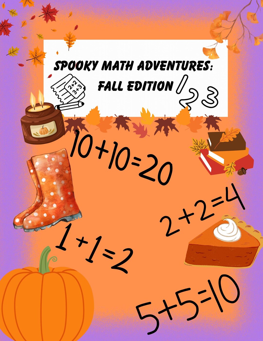 Fall Math Worksheets for Kids: 5 Autumn Pages (digital Download) - Etsy