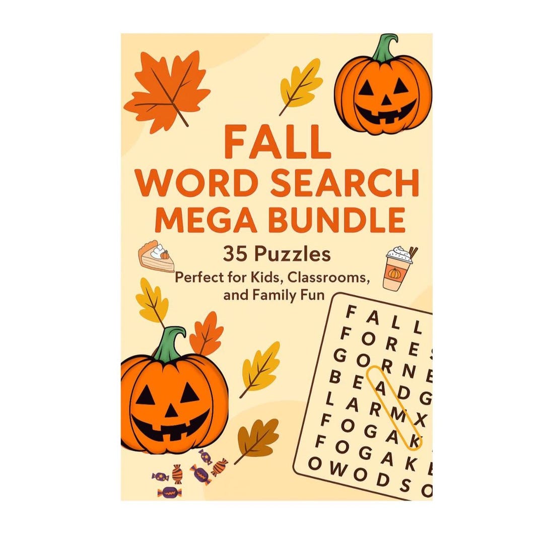 Printable Bundle Halloween Printable Word Search Worksheets Activity ...
