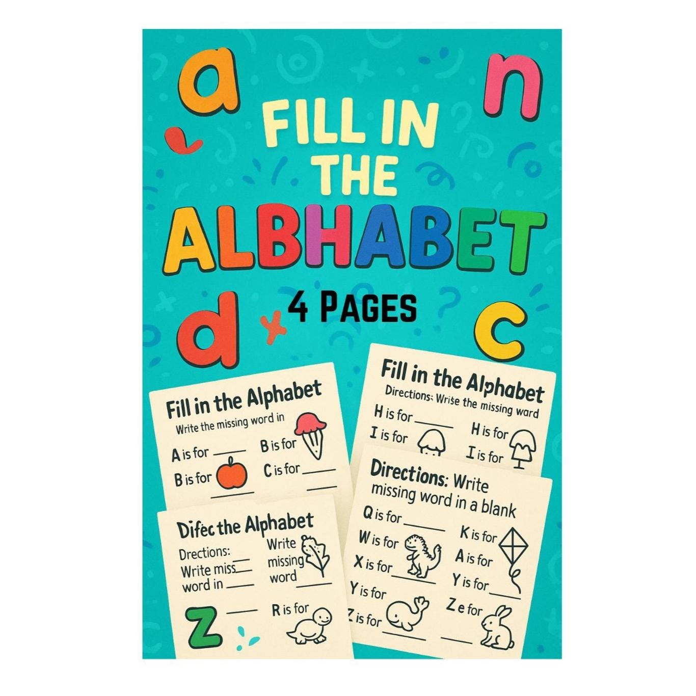 Printable Bundle Alphabet Chart Digital Download Alphabet Printables ...