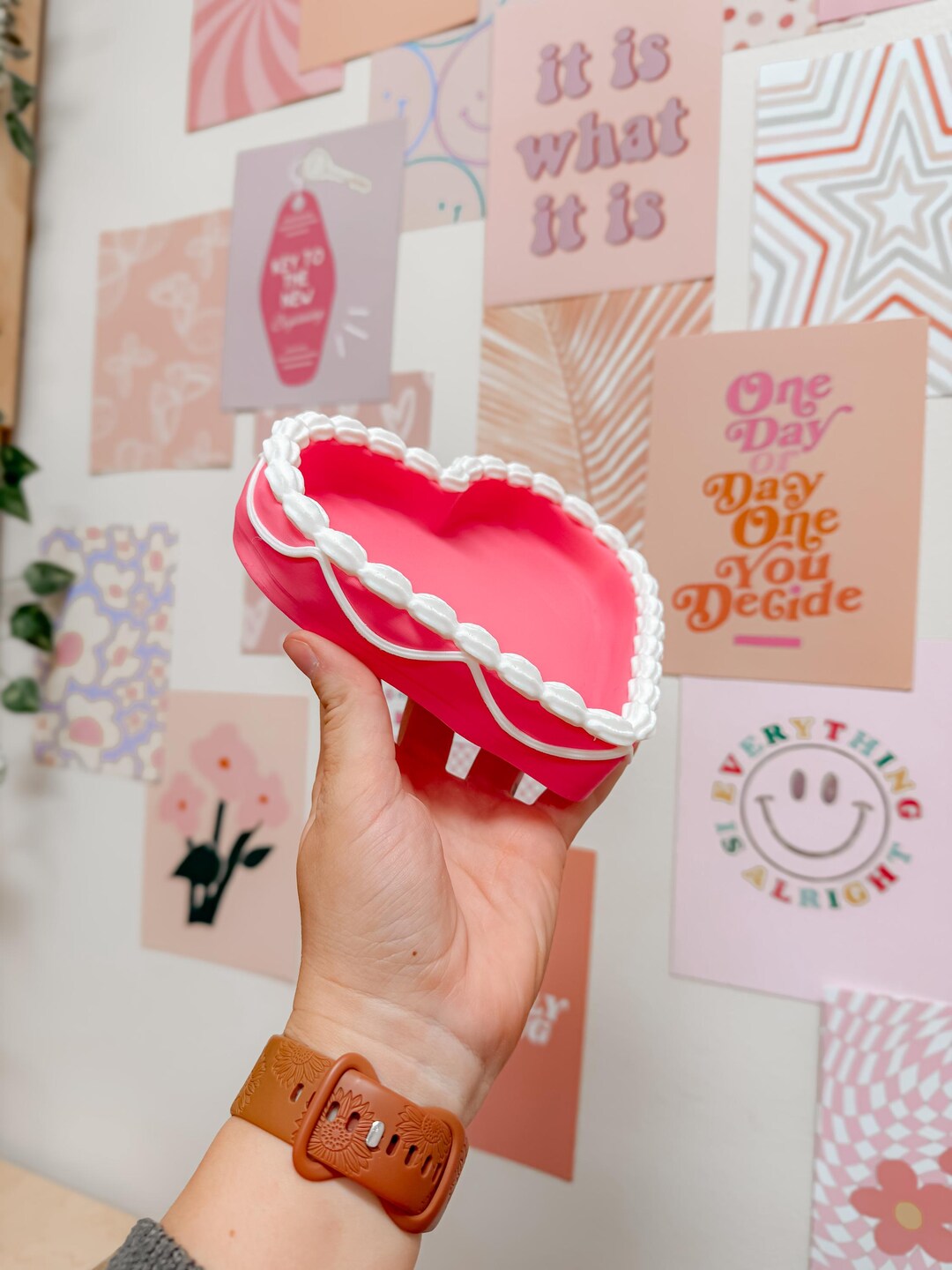 Heart Shaped Cake Tray | Trinket Kawaii Decoration | Cute Ring Dish ...