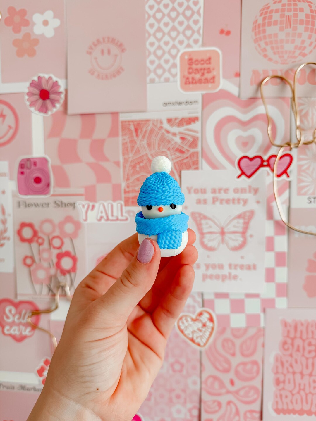 3D Printed Fidget Clicker | Snowman Toy | Desk Kawaii Creamy Keyboard ...