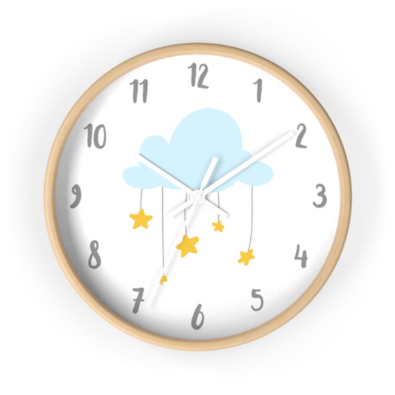 Cloud and star Wall Clock twinkle twinkle clock Nursery Wall | Etsy