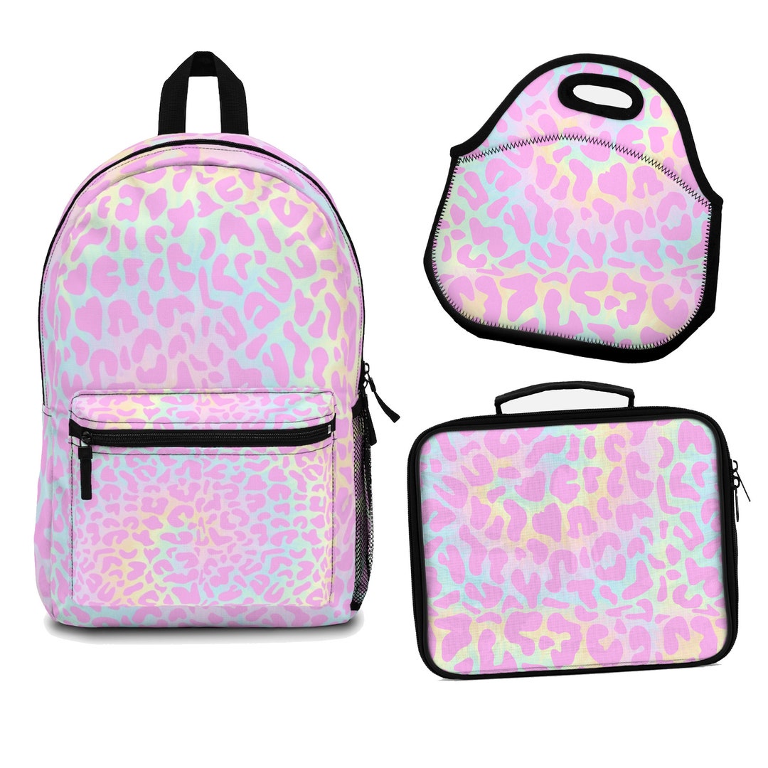 Animal Print Kids Backpack, Pink Leopard Design Backpack, Girl Leopard ...