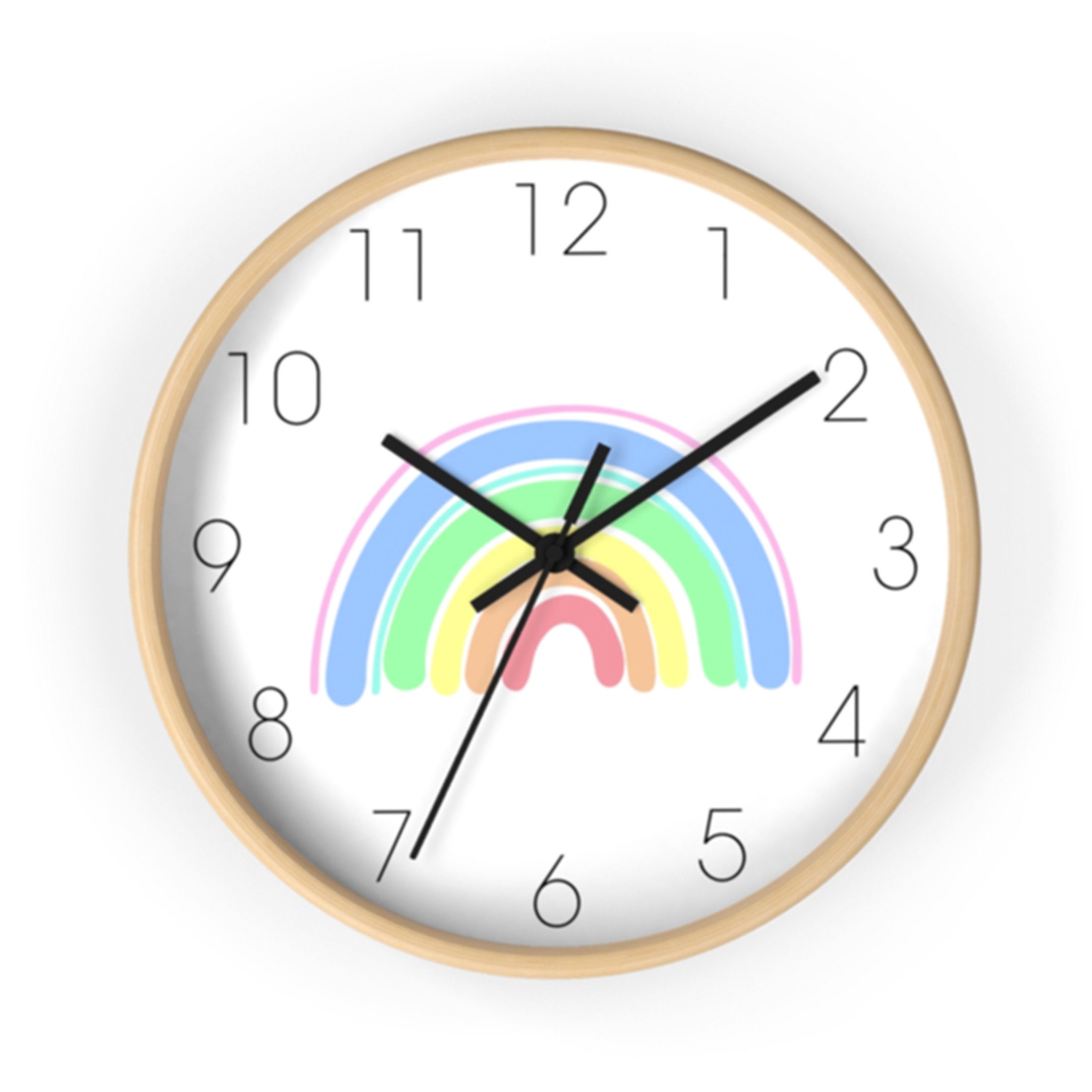 Pastel Rainbow Wall Clock Boho Rainbow Clock Kids Wall - Etsy