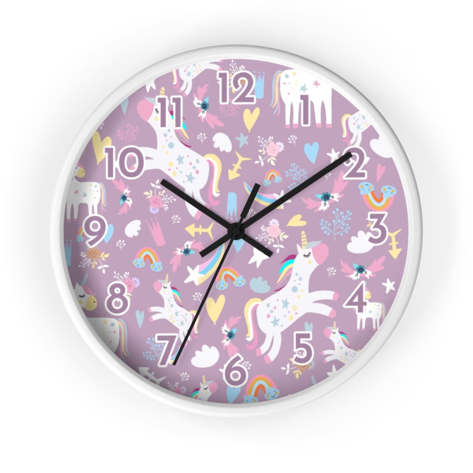 Unicorn Wall Clock Kids Wall Clock Nordic Style Nursery - Etsy UK