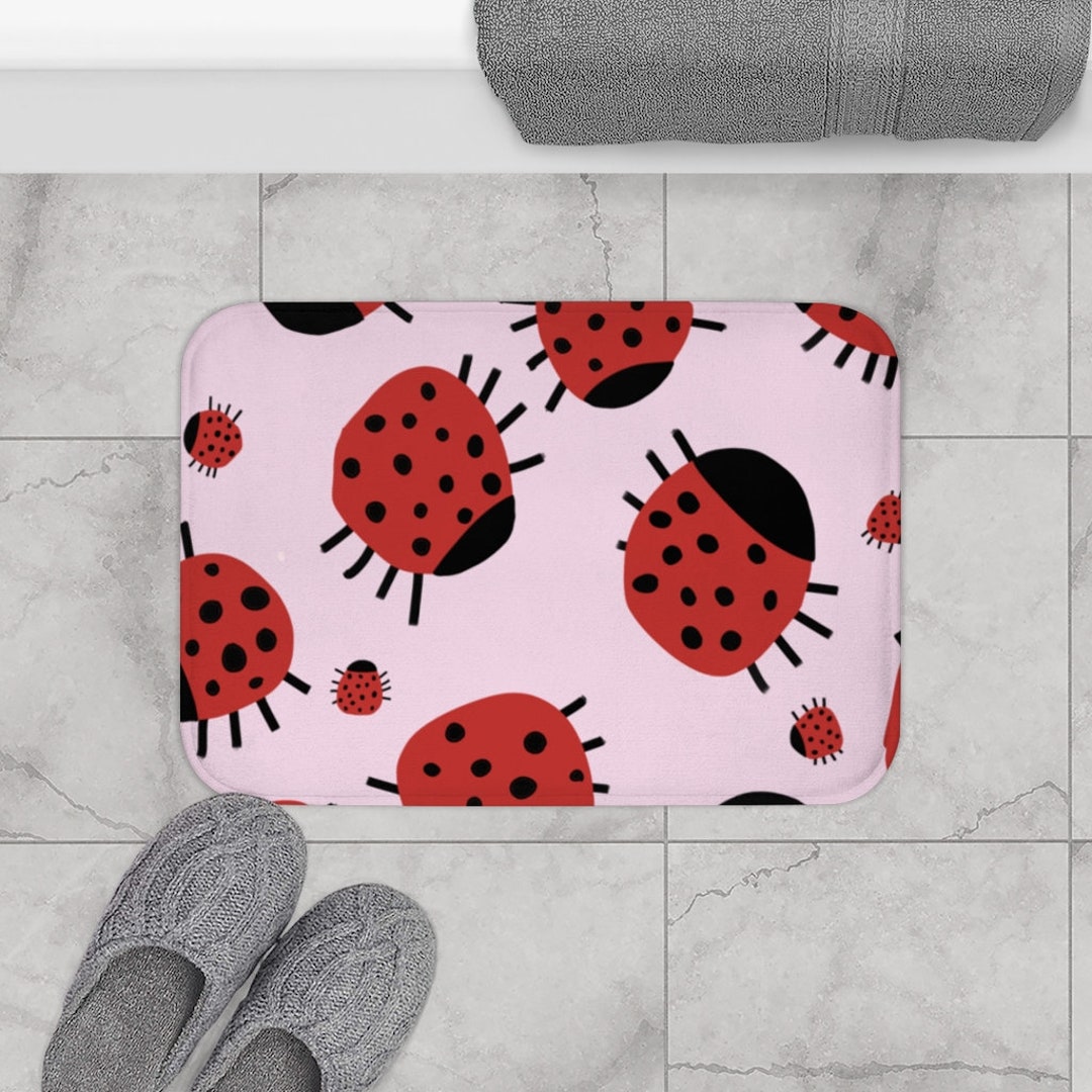 Ladybug Bath Mat Lady Bug Girl's Bathroom Mat Custom - Etsy
