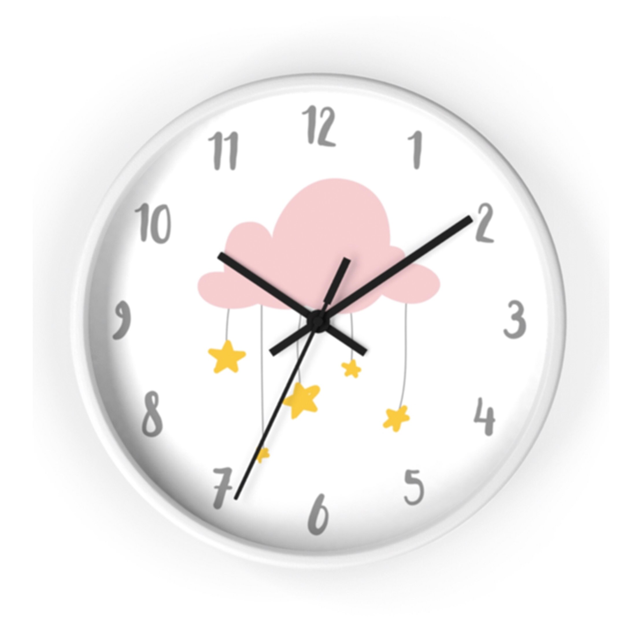 Pink Cloud Wall Clock Twinkle Star Clock Nursery Wall Clock - Etsy