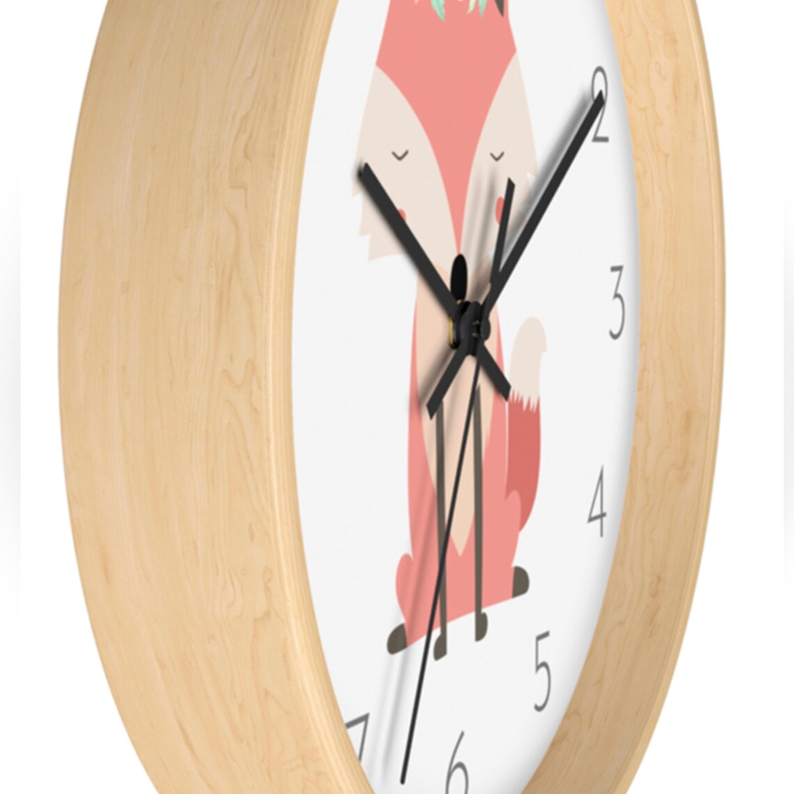Woodland Fox Wall Clock, Nursery Clocks Decor, Boho Nursery Fox, Modern ...